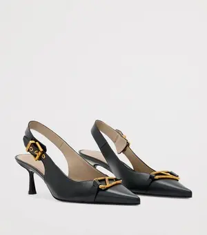 ALLSAINTS Calfskin Hera Slingback Pumps - Black