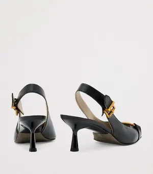 ALLSAINTS Calfskin Hera Slingback Pumps - Black