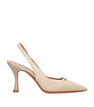 Santoni Sabine 85 Suede Slingback Pumps