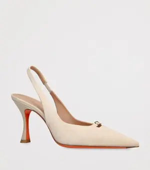 Santoni Sabine 85 Suede Slingback Pumps