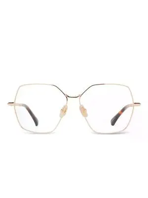 Max Mara Geometric-frame Glasses - Gold