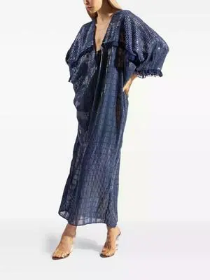ADRIANA DEGREAS Sequin-embellished Ruffled Kaftan
