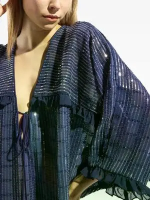 ADRIANA DEGREAS Sequin-embellished Ruffled Kaftan
