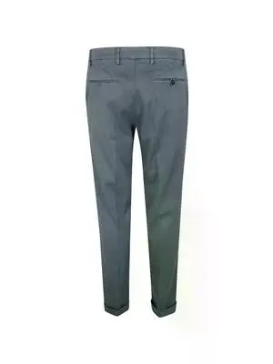 MICHAEL COAL Pleated Linen Trousers - Blue