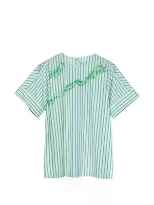 3.1 Phillip Lim Striped-pattern Top With Abstract Embroidery