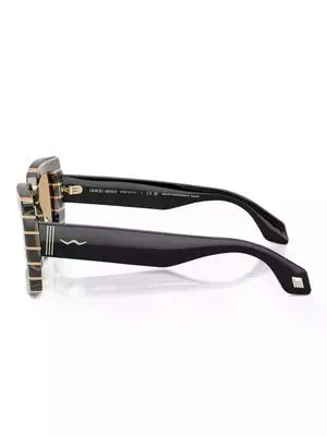 Giorgio Armani Striped Oversized-frame Sunglasses
