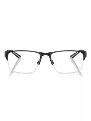 Armani Exchange Rectangle Half-rim Eyeglasses - Black