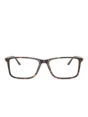 Giorgio Armani Rectangle Frames Glasses - Brown