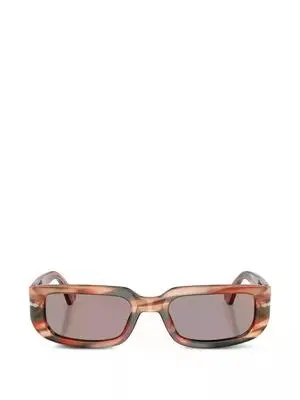 Persol Mel Striped Rectangle Sunglasses - Orange