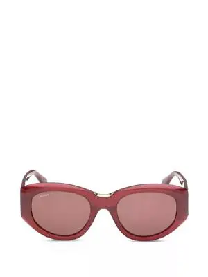 Max Mara Shiny Oval-frame Sunglasses - Red