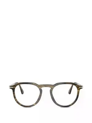 Persol Pier Striped Round Glasses - Brown