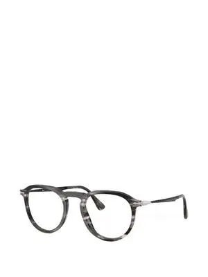Persol Pier Striped Round Frame Glasses