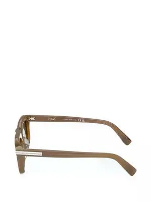 Zegna Rectangle Frame Sunglasses - Green