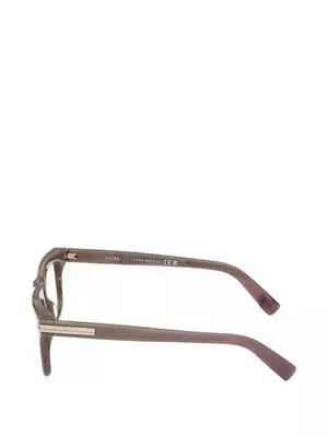 Zegna Striped Rectangle-frame Glasses