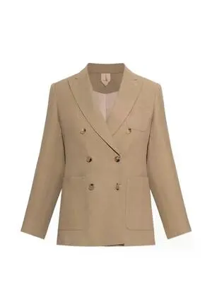 Max Mara Double-breasted Hemp Blazer - Neutrals