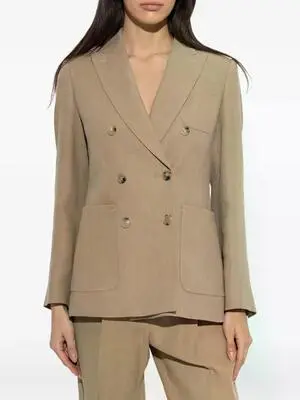 Max Mara Double-breasted Hemp Blazer - Neutrals
