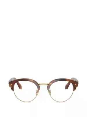 Giorgio Armani Round Frame Glasses - Brown