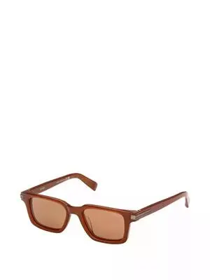 Zegna Rectangle-frame Sunglasses - Brown