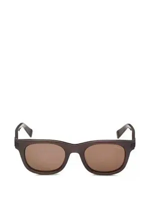 Zegna Rectangle-frame Sunglasses - Brown