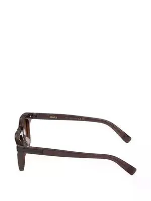 Zegna Rectangle-frame Sunglasses - Brown