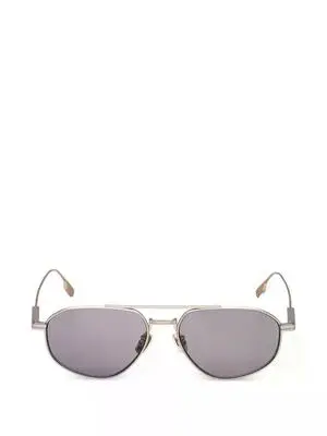 Zegna Pilot-frame Sunglasses - Silver