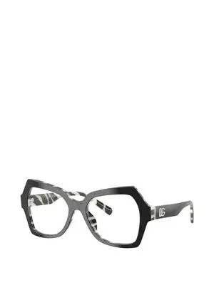 Dolce & Gabbana Zebra-print Geometric-frame Glasses