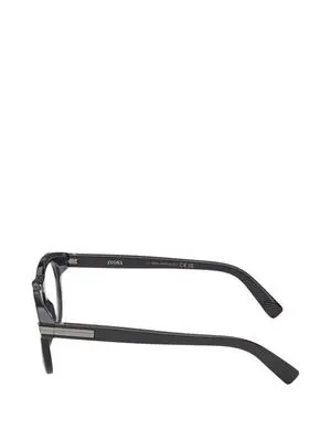 Zegna Round Frame Eyeglasses - Black