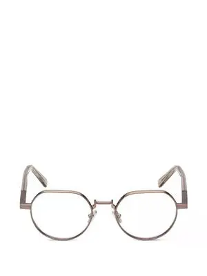 Zegna Geometric Frame Eyeglasses - Brown