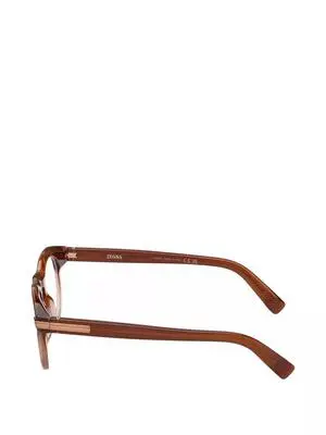 Zegna Round Frame Glasses - Brown