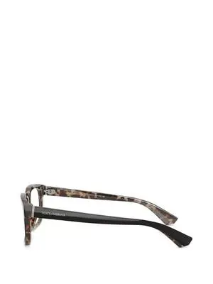 Dolce & Gabbana Havana Rectangle Eyeglasses
