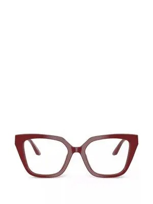 Emporio Armani Logo Geometric Glasses - Red
