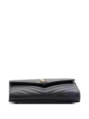 Saint Laurent Classic Monogram Envelope Wristlet - Black