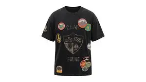 FOUND Embroidered Patches Camp Tee Shirt - Black