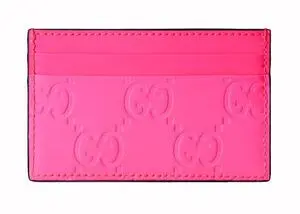 Gucci Gg Rubbereffect Card Case Fuchsia