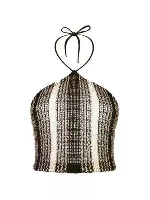 Missoni Striped Halterneck Knit Top - Black