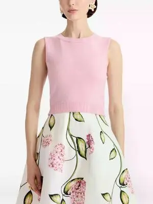 Oscar De La Renta Cropped Wool Tank Top - Pink
