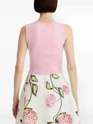 Oscar De La Renta Cropped Wool Tank Top - Pink