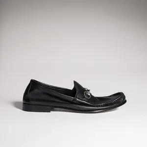 Gucci Lugano Leather Loafers With Horsebit Detail - Black