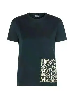 Max Mara Graphic Cotton T-shirt - Blue