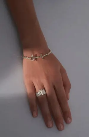 Lady Grey Triplet Toggle Bracelet - Silver
