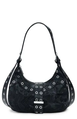 Desigual Grommet Faux Leather Shoulder Bag