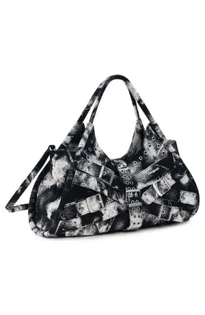 Desigual Buckle Strap Denim Satchel