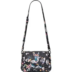 Desigual Floral Pattern Faux Leather Crossbody Bag