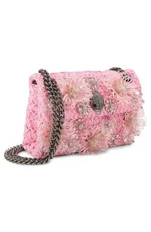 Kurt Geiger Mini Kensington Raffia Convertible Shoulder Bag - Pink