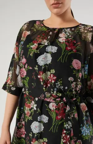 Marina Rinaldi Floral Print Voile Midi Dress