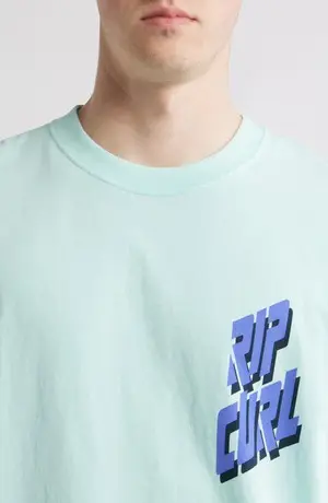 Rip Curl Liquid Trips Slant Graphic T-shirt - Aqua