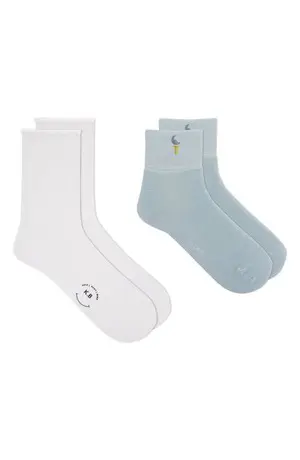 K BELL SOCKS Golf Ball Assorted 2-pack Socks - Blue/white