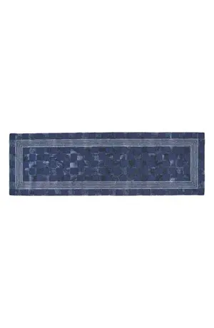 MACKENZIE-CHILDS Blue Tonal Check Runner - Indigo