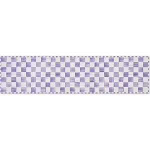 MACKENZIE-CHILDS Checkerboard Machine Washable Runner Rug - Violet