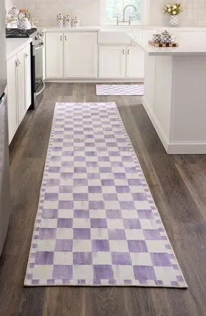 MACKENZIE-CHILDS Checkerboard Machine Washable Runner Rug